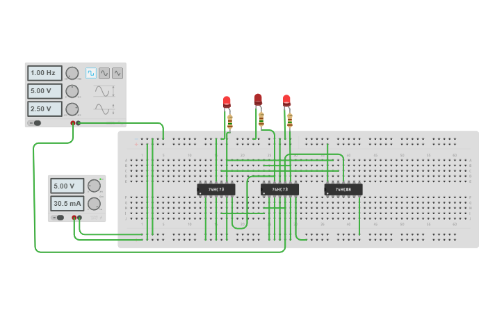 Circuit design odd counter | Tinkercad