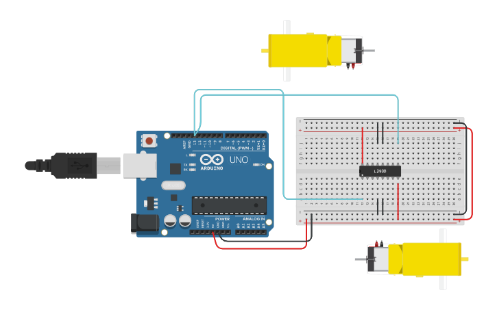 Circuit design you can do it motor dc + L2930 - Tinkercad