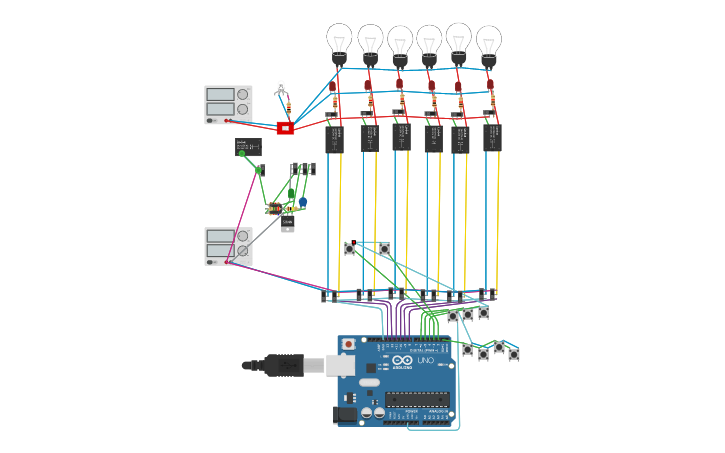 Circuit Design Esquema De Iluminação Tinkercad