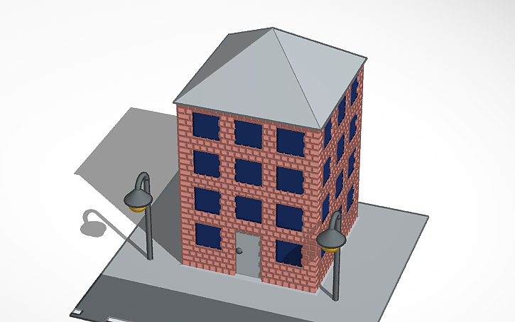 3D design Brick Building - Tinkercad