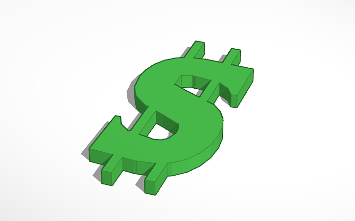 3D design money sign bryce - Tinkercad