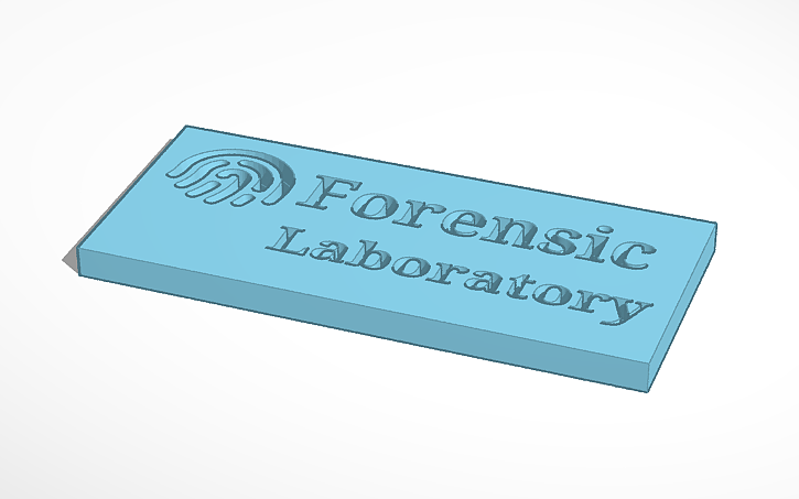 3D design forensic plaque - Tinkercad