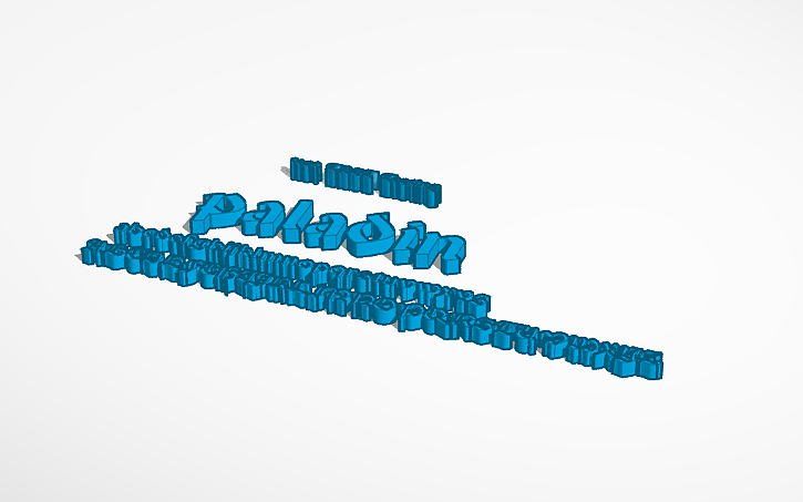 3D design paladin custom font - Tinkercad