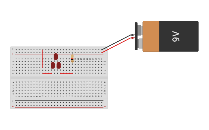 Circuit design 4 leds | Tinkercad