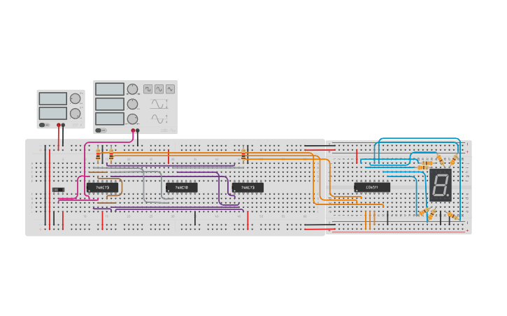 Circuit design Divide-by-6 counter - Tinkercad