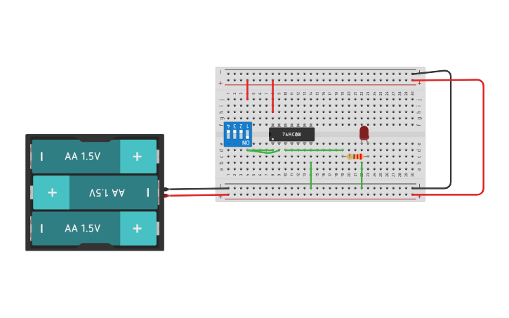 Circuit design porta logica not - Tinkercad