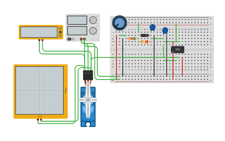 Circuit design B. Motor Servo | Tinkercad