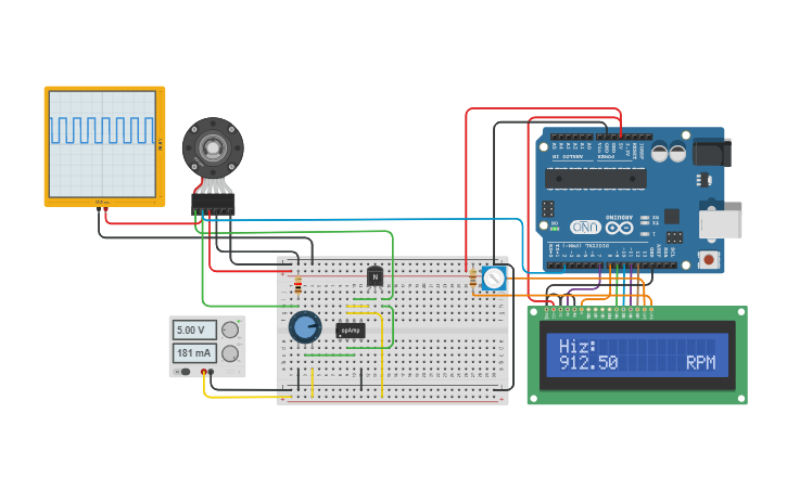 Circuit design step motor kontrol - Tinkercad