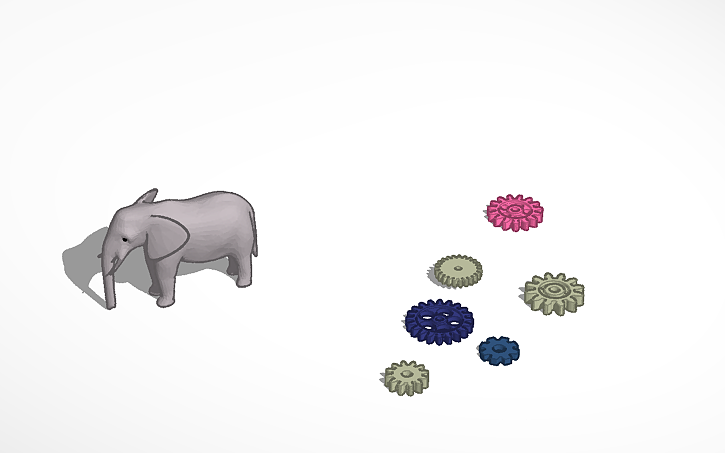 3D design Elephant Template | Tinkercad