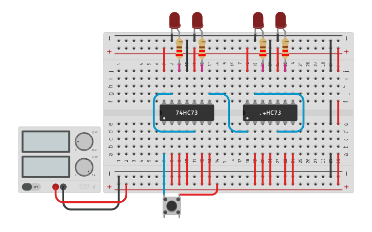 Circuit Design 4 Bit Asynchronous Counter Down Counter Tinkercad