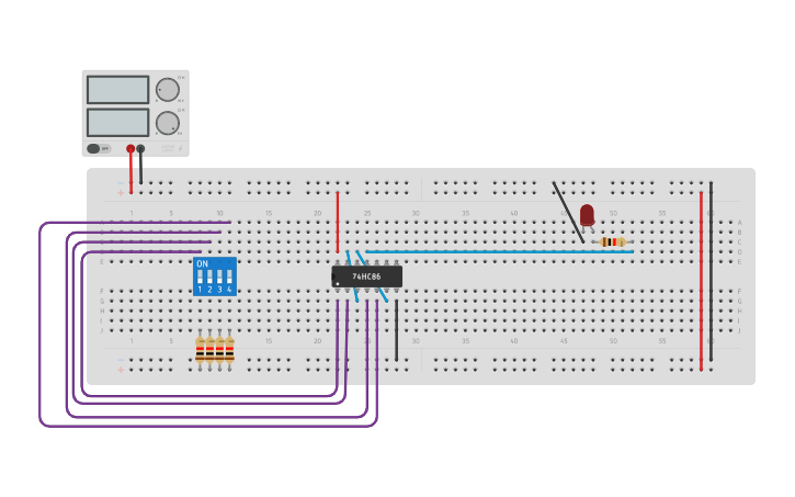 Circuit Design Even Parity Checker Tinkercad