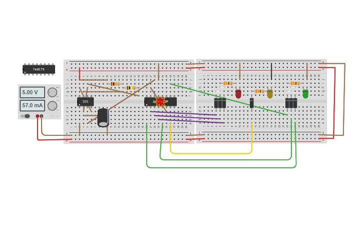 Circuit design semáforo - Tinkercad