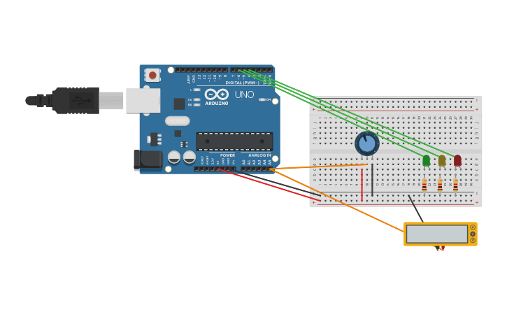 Circuit design Desafio Arduino 1 | Tinkercad