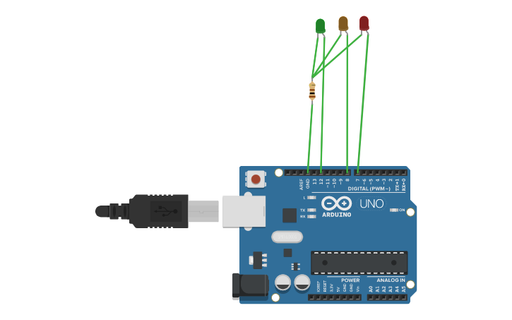 Circuit design Morse Code - Tinkercad