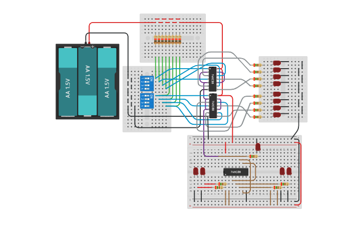Circuit design Input Device using DIP Switch - Tinkercad
