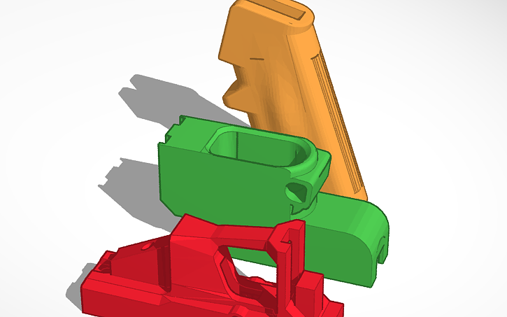 3D design Hammer 7 Lower Mag and Grip - Tinkercad