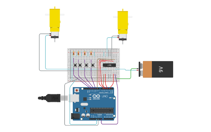 Circuit Design Dc Motor Kontrolü Tinkercad