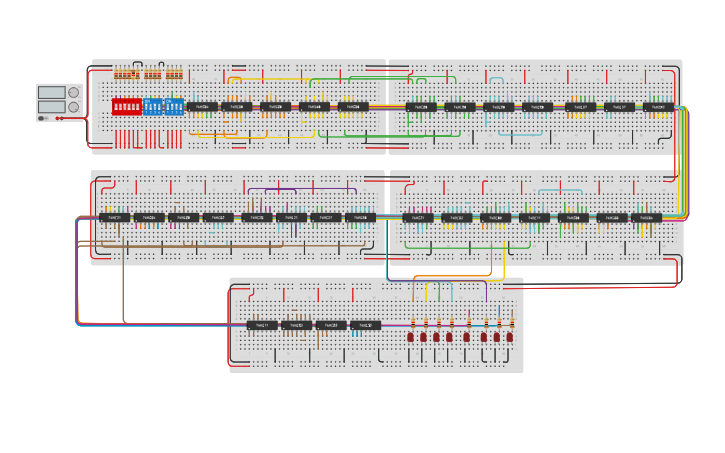 Circuit design ALU - Tinkercad