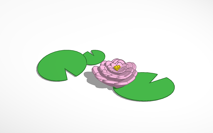 3D design Pink Lily Pad - Tinkercad