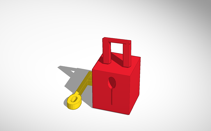 3D design key and lock - Tinkercad