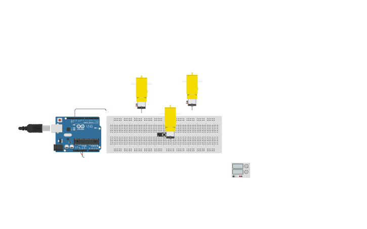 Circuit design motorreductores con botones - Tinkercad