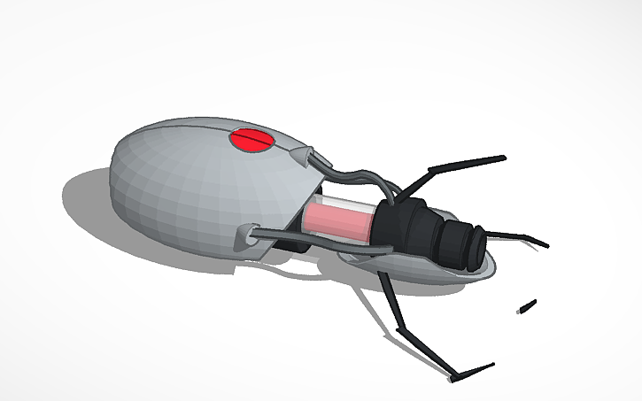 3D design old red portal gun - Tinkercad