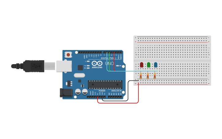 Circuit design TP- Funciones y Strings EJERCICIO 4 - Tinkercad
