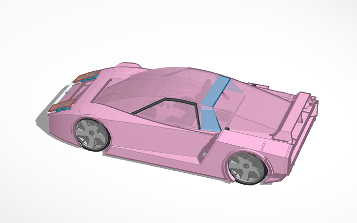 3D design pink car - Tinkercad