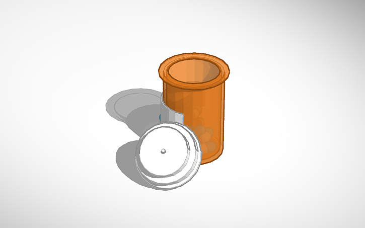 3D design pill bottle - Tinkercad