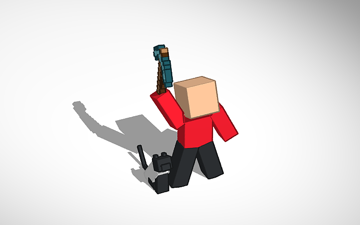 3D design Minecraft Player and Cat | Tinkercad