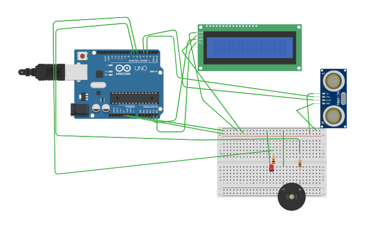 Circuit Design Program 7 Ultrasonic Distance Sensor Tinkercad