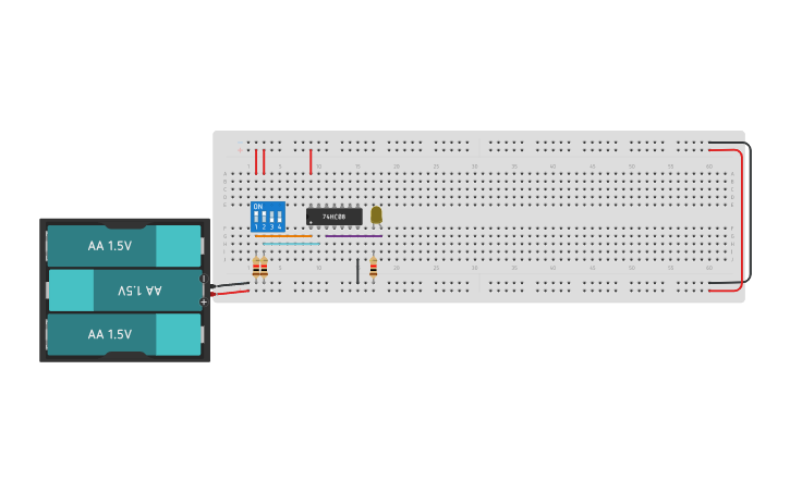 Circuit design AND - Tinkercad
