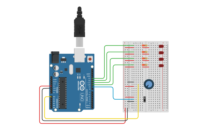 Circuit design LED-BAR - Tinkercad