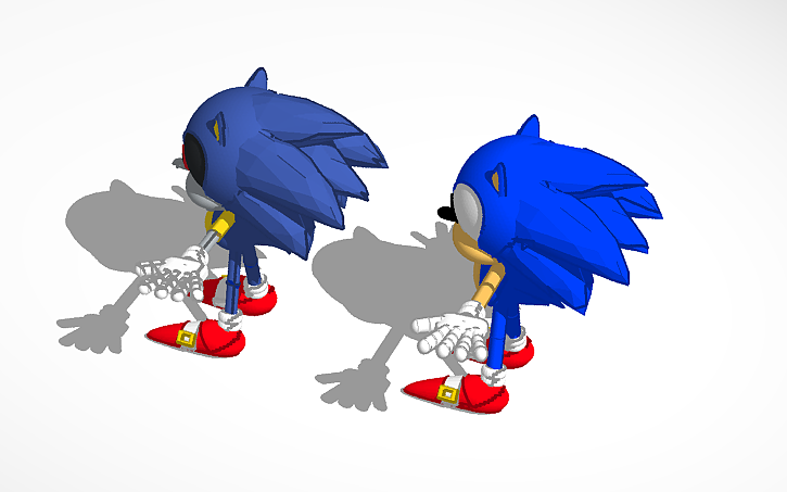 3D design sonic and metal sonic - Tinkercad