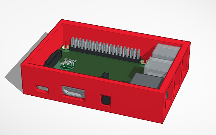 3D design case raspberry pi 3b - Tinkercad