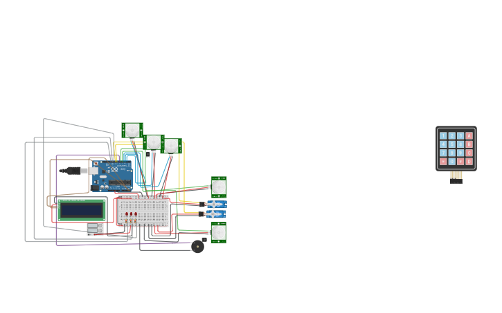 Circuit design SMART PARKING - Tinkercad