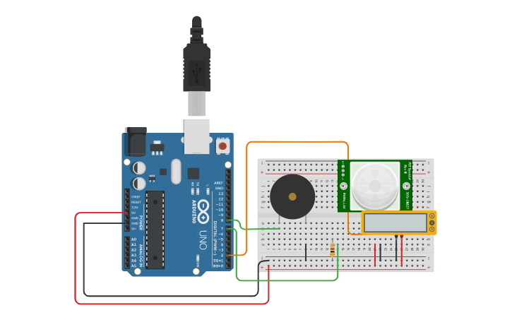 Circuit Design Motion Detector Circuit Tinkercad