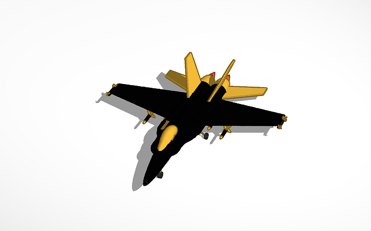 3D design Stealth Plane With Wheels - Tinkercad