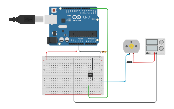 Circuit design Simple DC Motor - Tinkercad