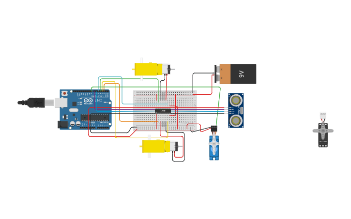 Circuit design Obstacle_avoidance_robot | Tinkercad