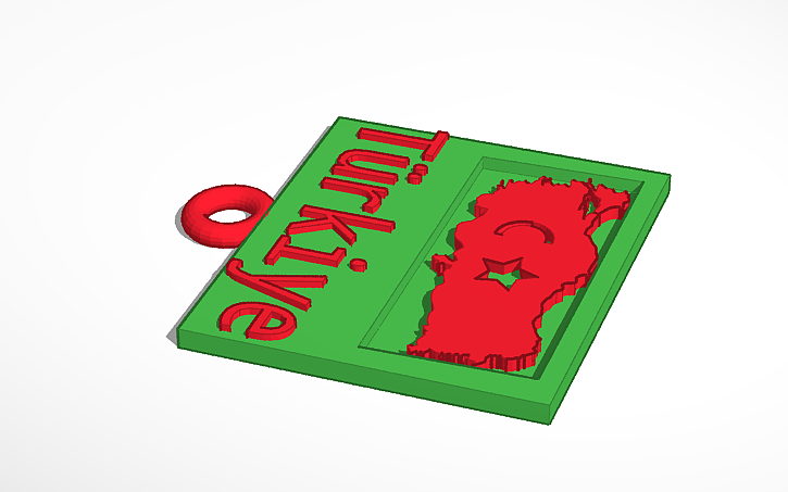 3D design Türkiye Anahtarlık | Tinkercad