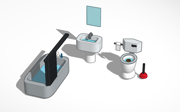 3D design Bathroom - Tinkercad