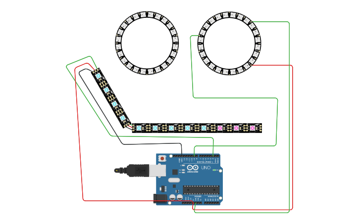 Circuit design NeoPixel Art | Tinkercad