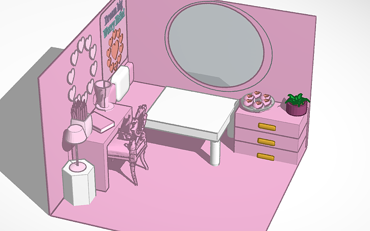 3D design ~Pink Bedroom~ - Tinkercad