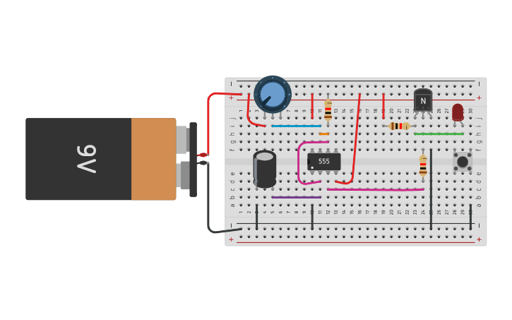 Circuit design Brake indicator rear flash light | Tinkercad