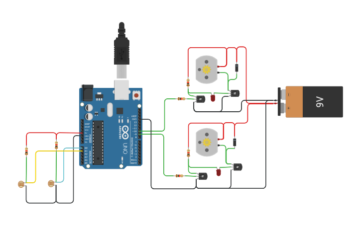 Circuit design Clase 13 - Ejercicio 1 - Tinkercad