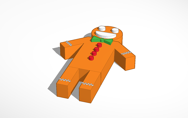 3D design gingerbread man - Tinkercad