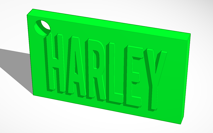 3D design name tag - Tinkercad