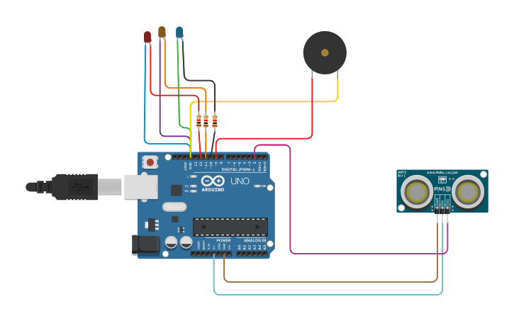 Circuit design Car Parking System - Tinkercad