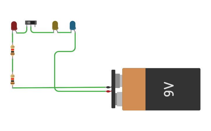 Circuit design Rangkaian Seri LED - Tinkercad